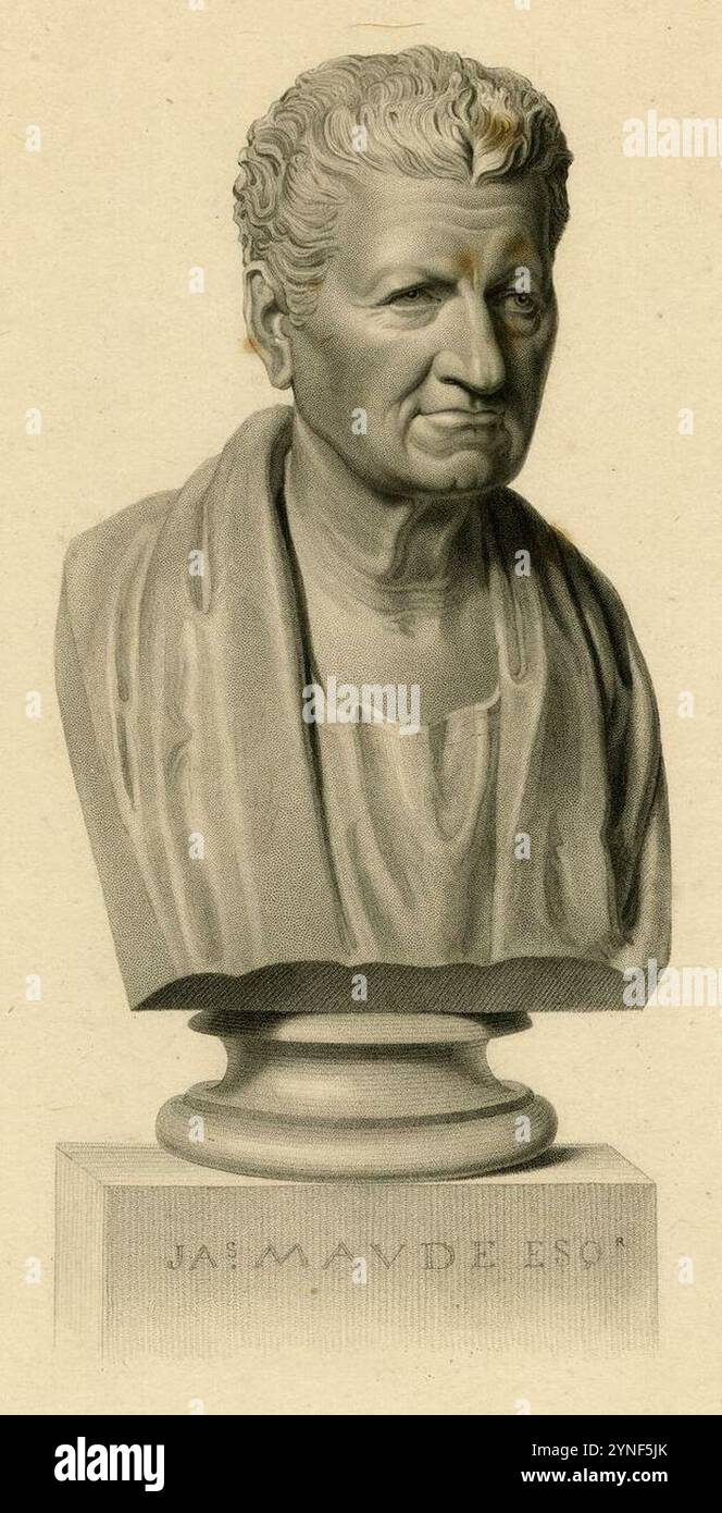 Bust of James Maude, turned to right; after Burlowe (cropped Stock ...