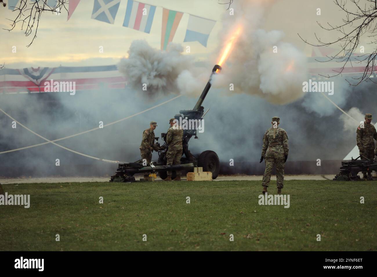 Soldiers of Alpha and Bravo Battery with the 120th Field Artillery ...