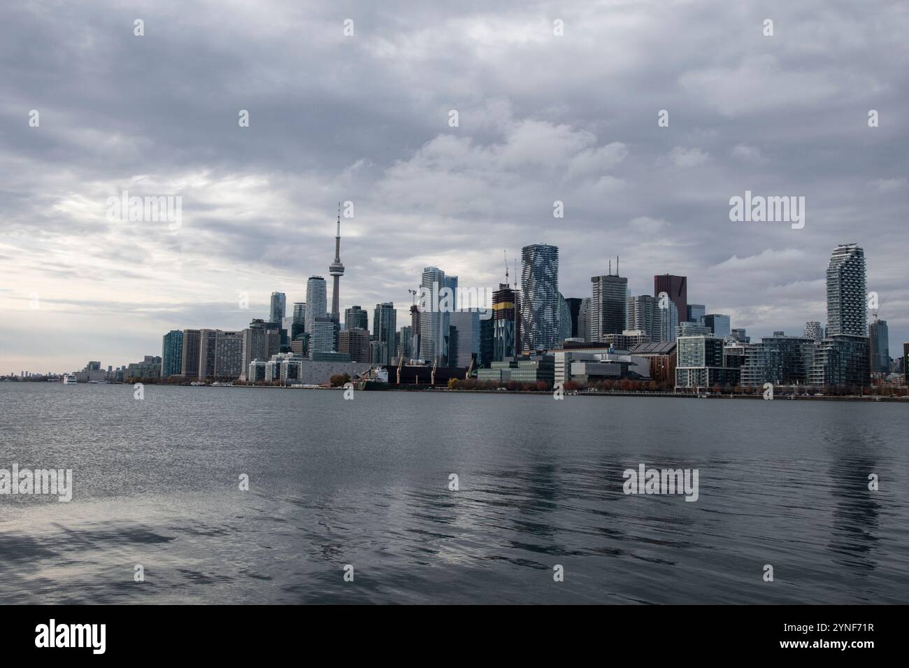 View of downtown Toronto from Polson Pier at Jennifer Kateryna Park in ...