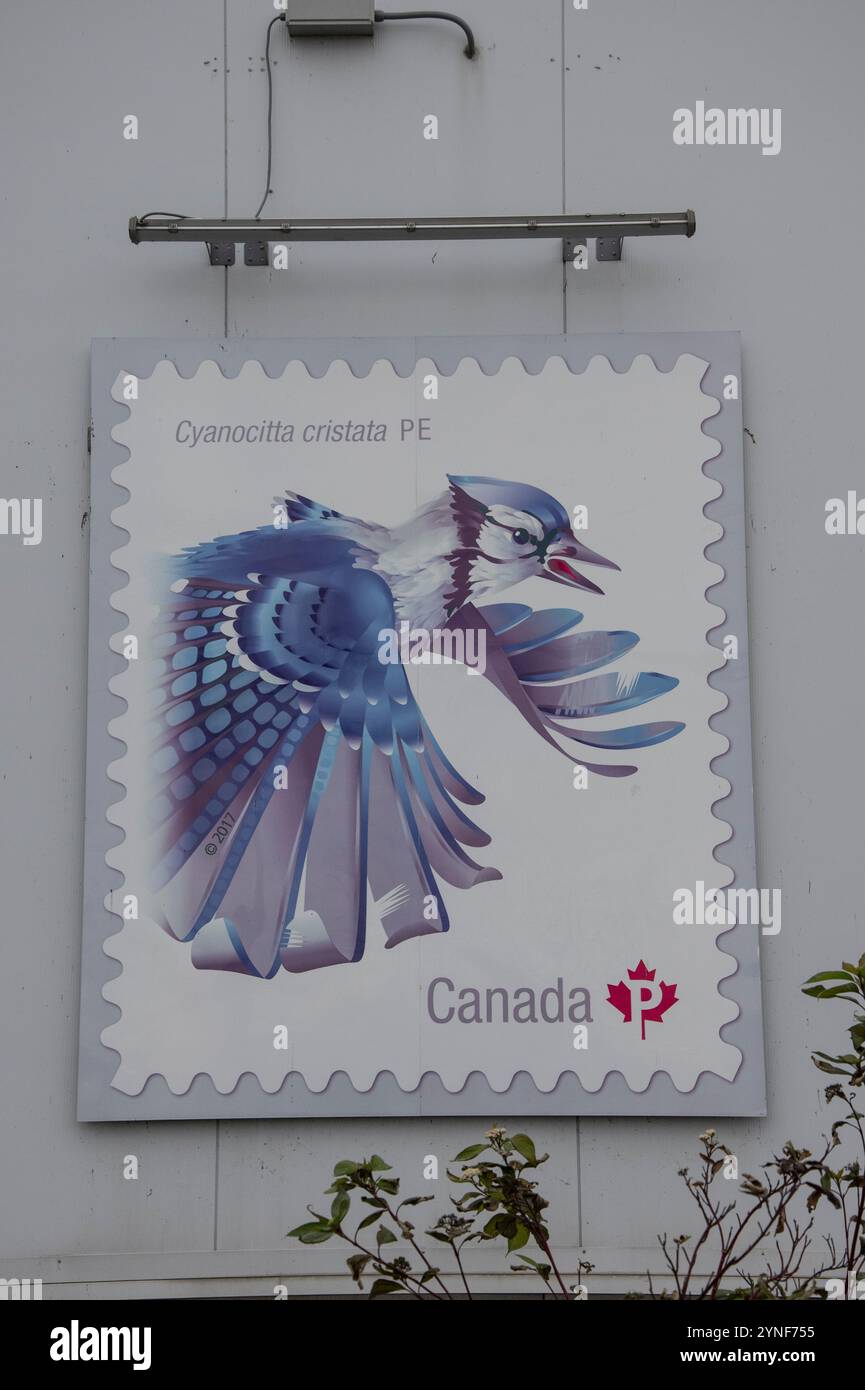 Blue jay postage stamp mural at Canada Post Delivery Centre on Leslie ...