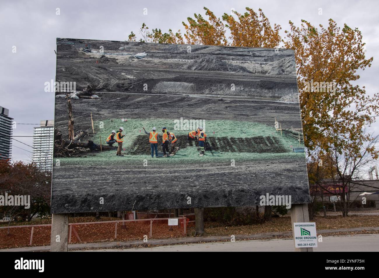 Mural construction workers on Cherry Street in Scarborough, Toronto ...