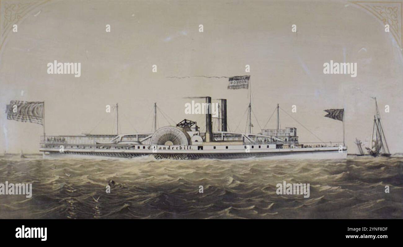 C. Vanderbilt (1847 steamboat) by Parsons Stock Photo - Alamy
