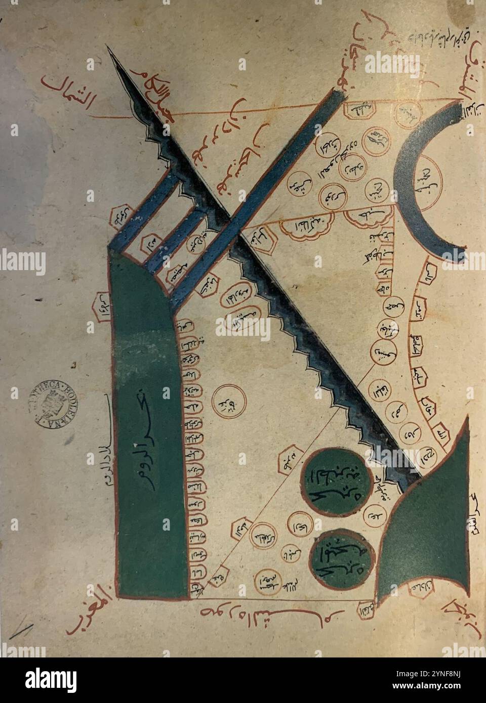 C952 map of ash-Sham by Ibrahim ibn Muhammad Istakhri (rotated 180 ...