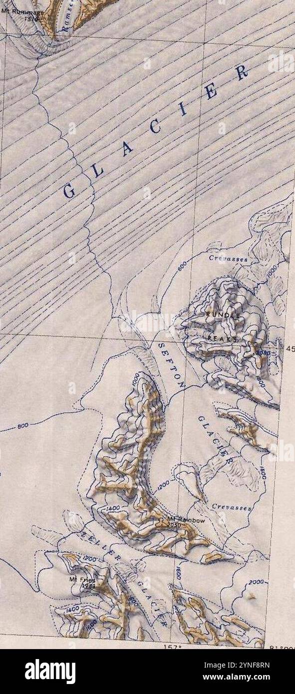 C80202s5 Ant.Map Mount Olympus Kent Plateau Stock Photo - Alamy