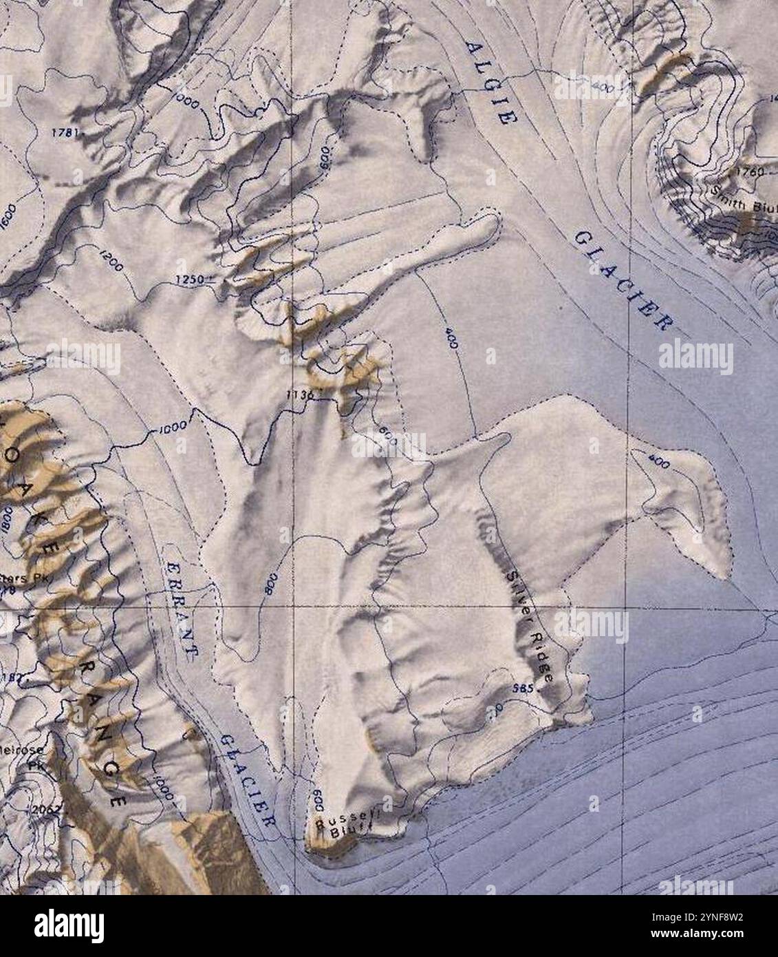 Map of glacier hi-res stock photography and images - Alamy