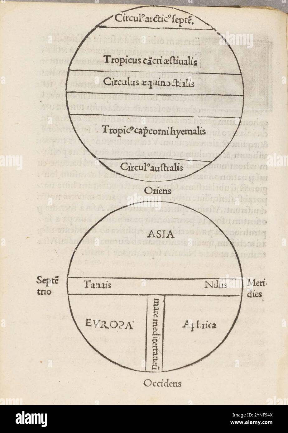 Ca. 1505 T and O map by Zacharias Lilius (cropped Stock Photo - Alamy