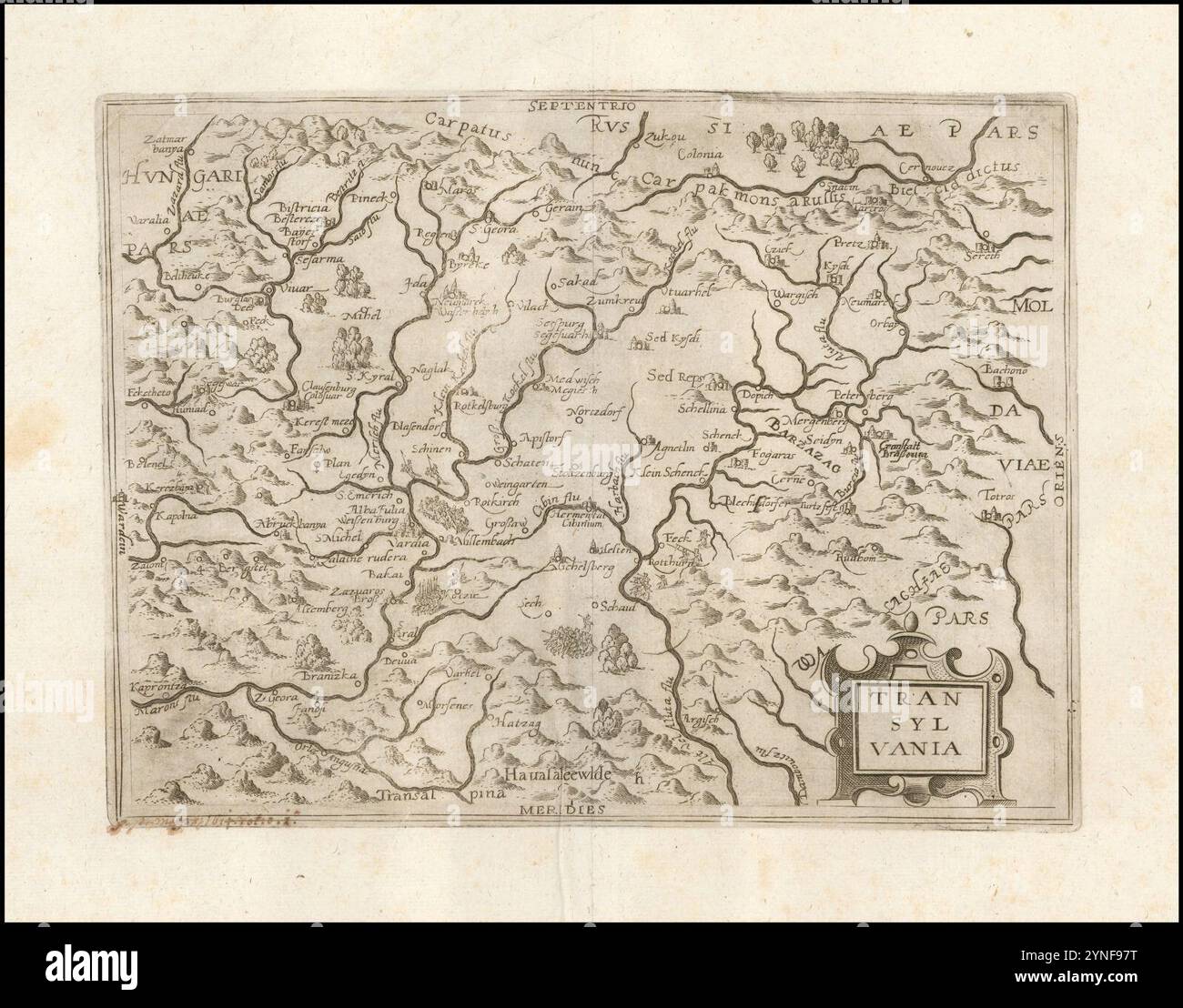 Ca. 1627 map of Transylvania Stock Photo - Alamy