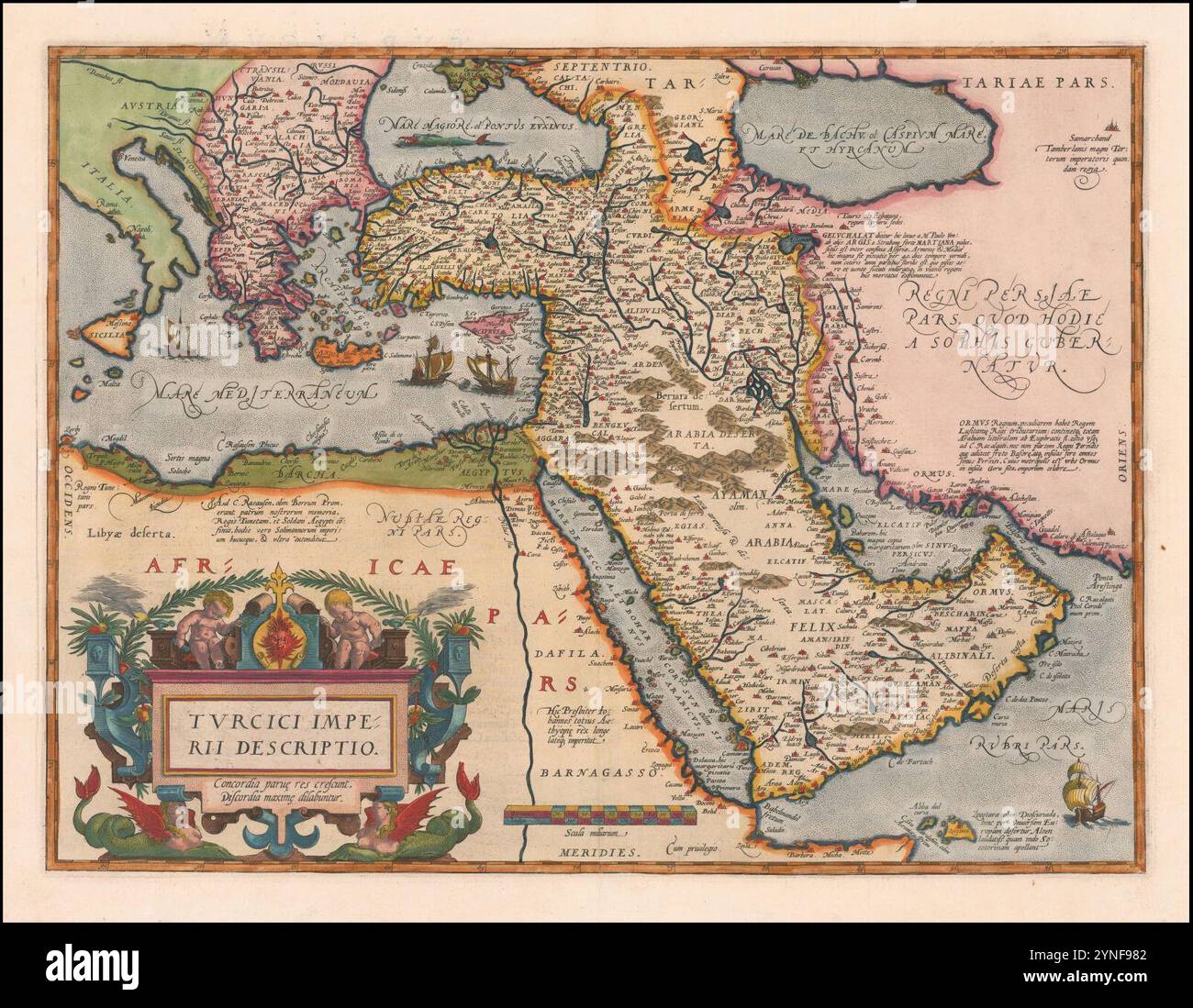 Ca. 1592 map of the Ottoman Empire by Abraham Ortelius Stock Photo - Alamy