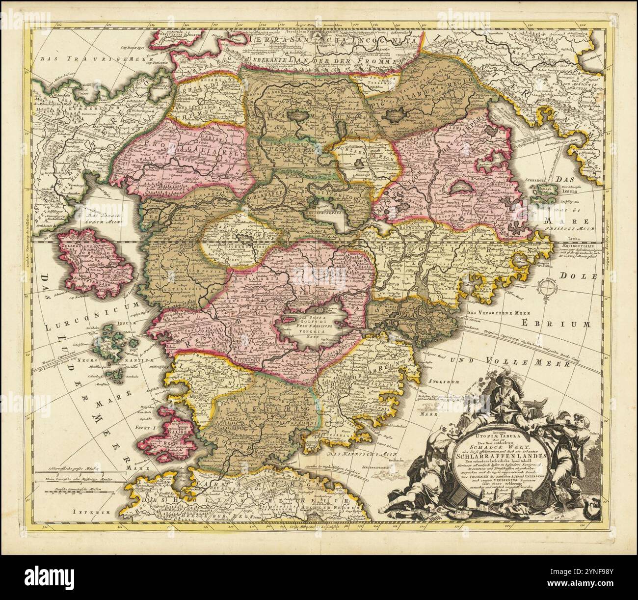 Ca. 1700 allegorical map of Cockaigne Stock Photo - Alamy