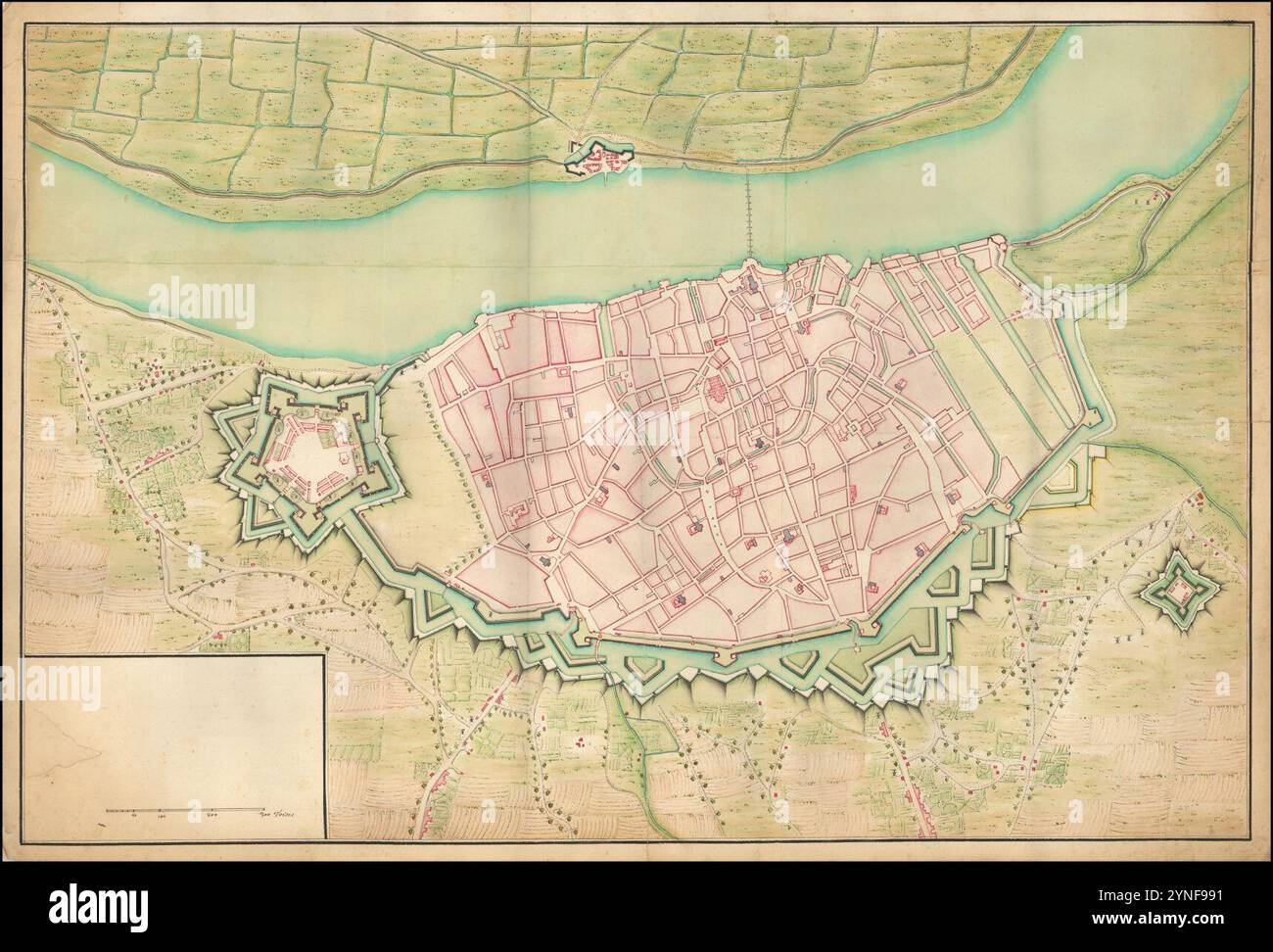 Ca. 1700 manuscript map of Antwerpen Stock Photo - Alamy