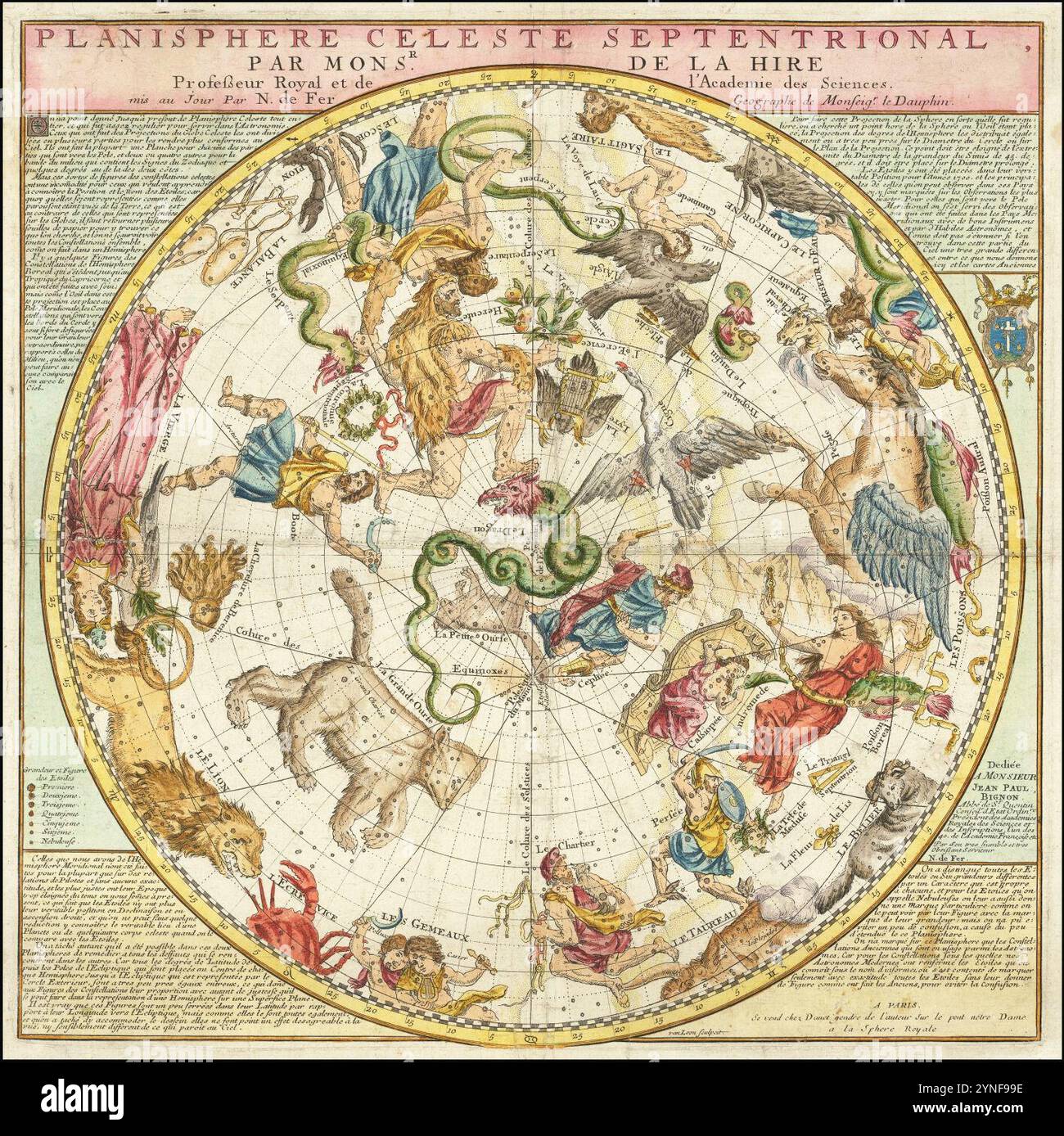 Ca. 1720 chart of the constellations of the Northern Hemisphere Stock ...