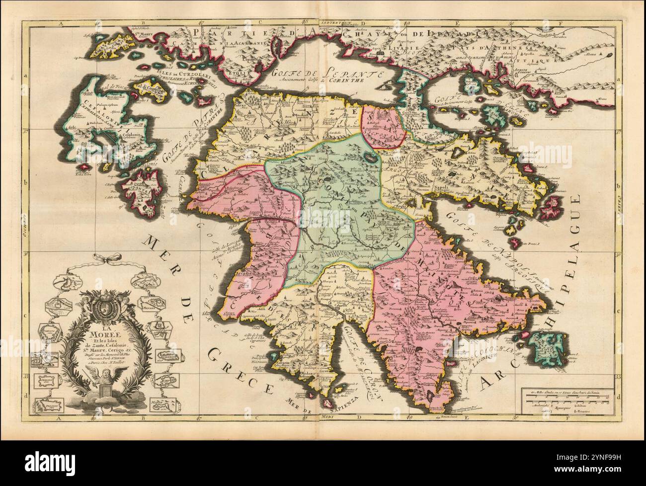 Morea map hi-res stock photography and images - Alamy