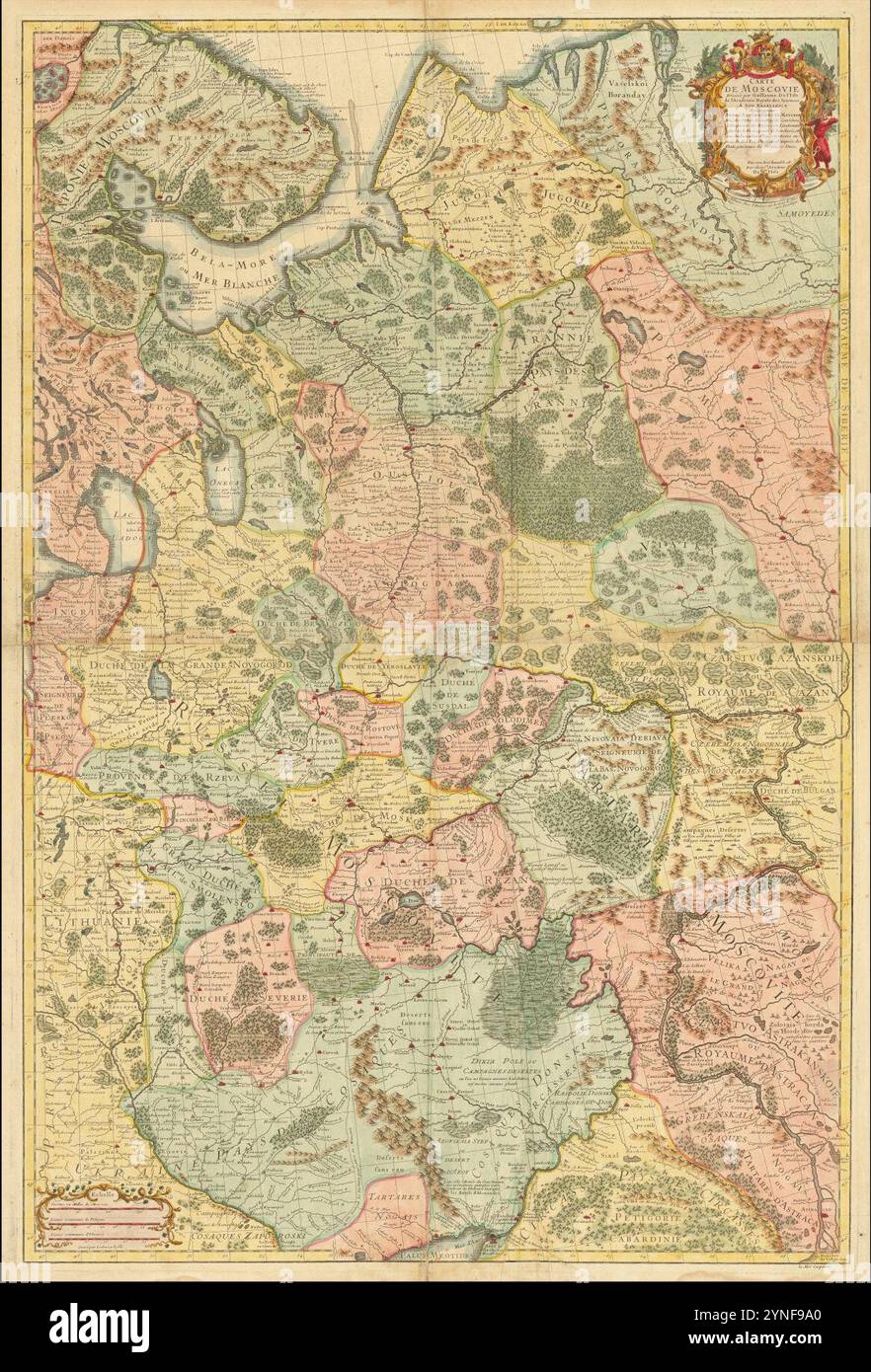 Ca. 1710 map of Russia in Europe and Ukraine by Joseph-Nicolas Delisle ...
