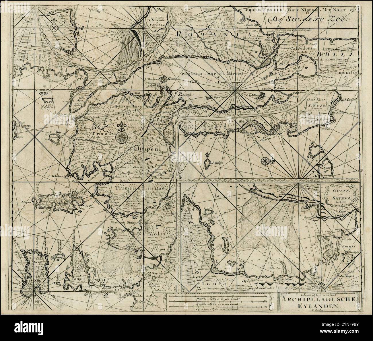 Ca. 1730 map of North Eastern Greece and the Aegean by Johannes van ...