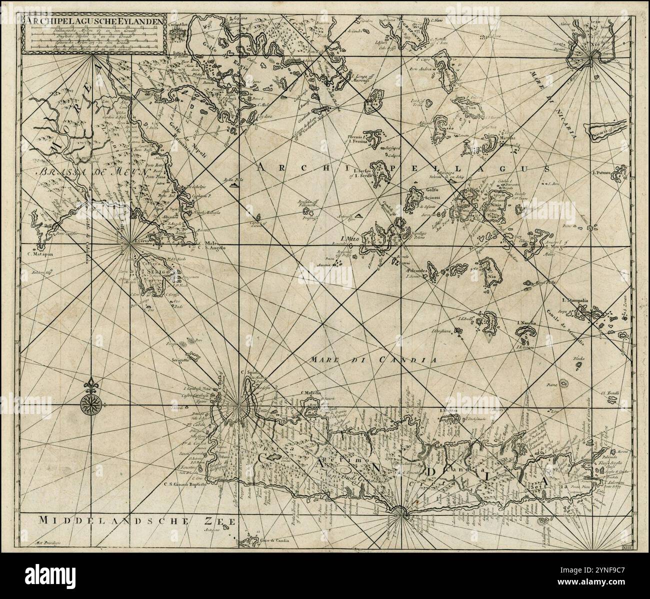 Ca. 1730 map of the Northwestern Aegean Sea by Johannes van Keulen ...