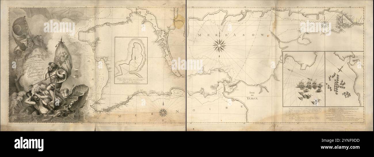 Ca. 1775 map of the Sea of Azov Stock Photo - Alamy
