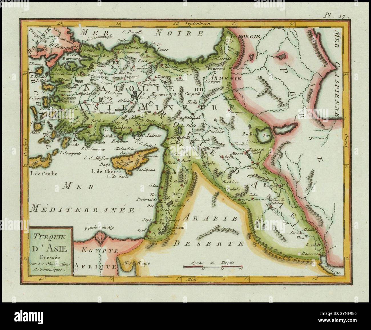 Ca. 1799 French map of Turkey in Asia Stock Photo - Alamy