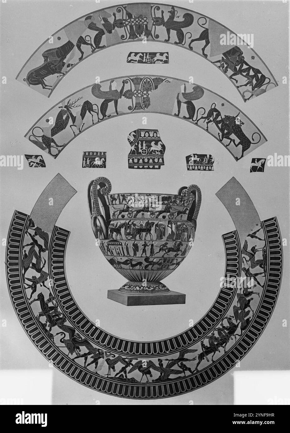 Ca. 1895-1920 drawing of the François Vase ca 575 BCE Stock Photo - Alamy