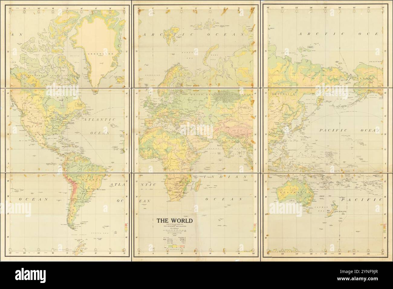 Ca. 1940 map - The World Compiled and Drawn in the Cartographic Section ...