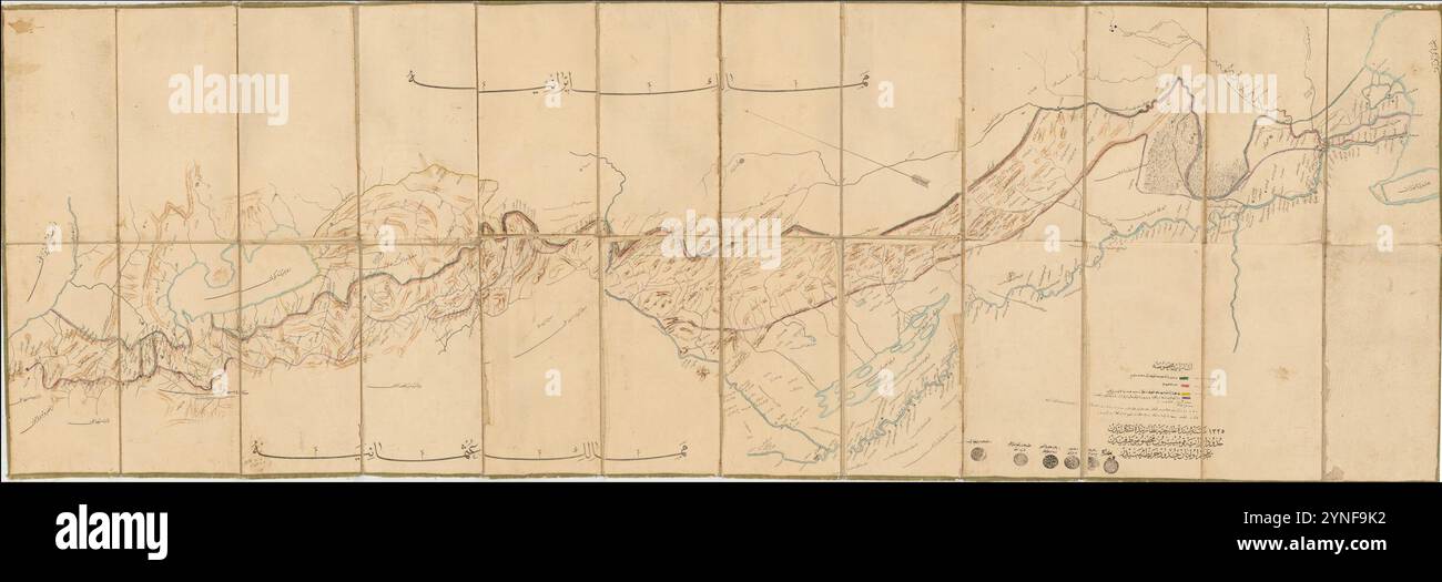 Ca. 1909 Ottoman map of the Ottoman Iraq - Iran border by the Special ...