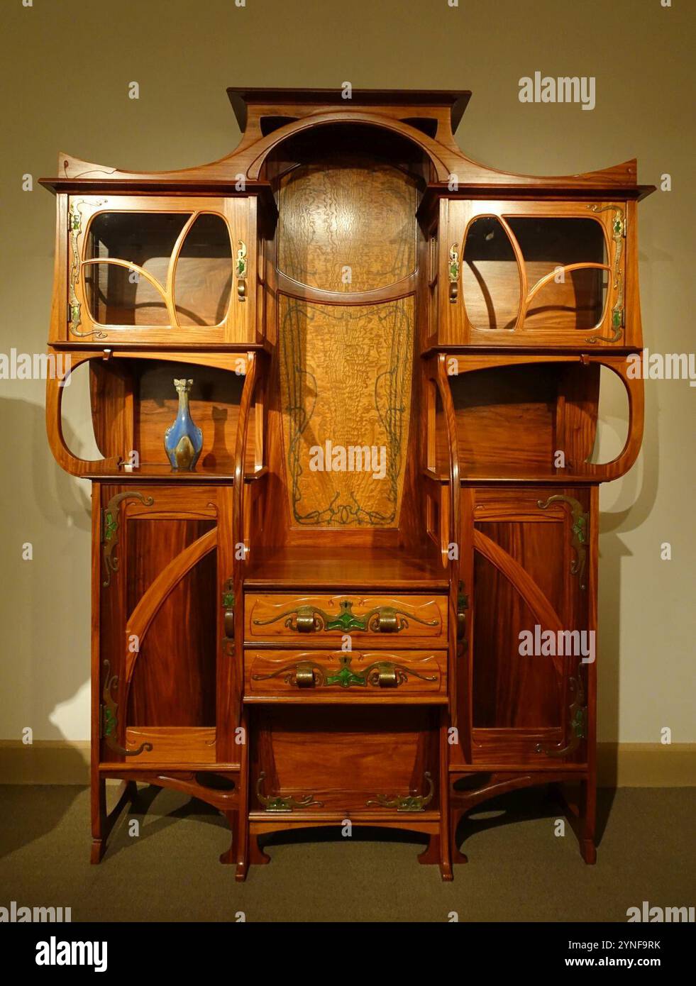 Cabinet-vitrine by Gustave Serrurier-Bovy, Belgium, Liege, 1899, red ...