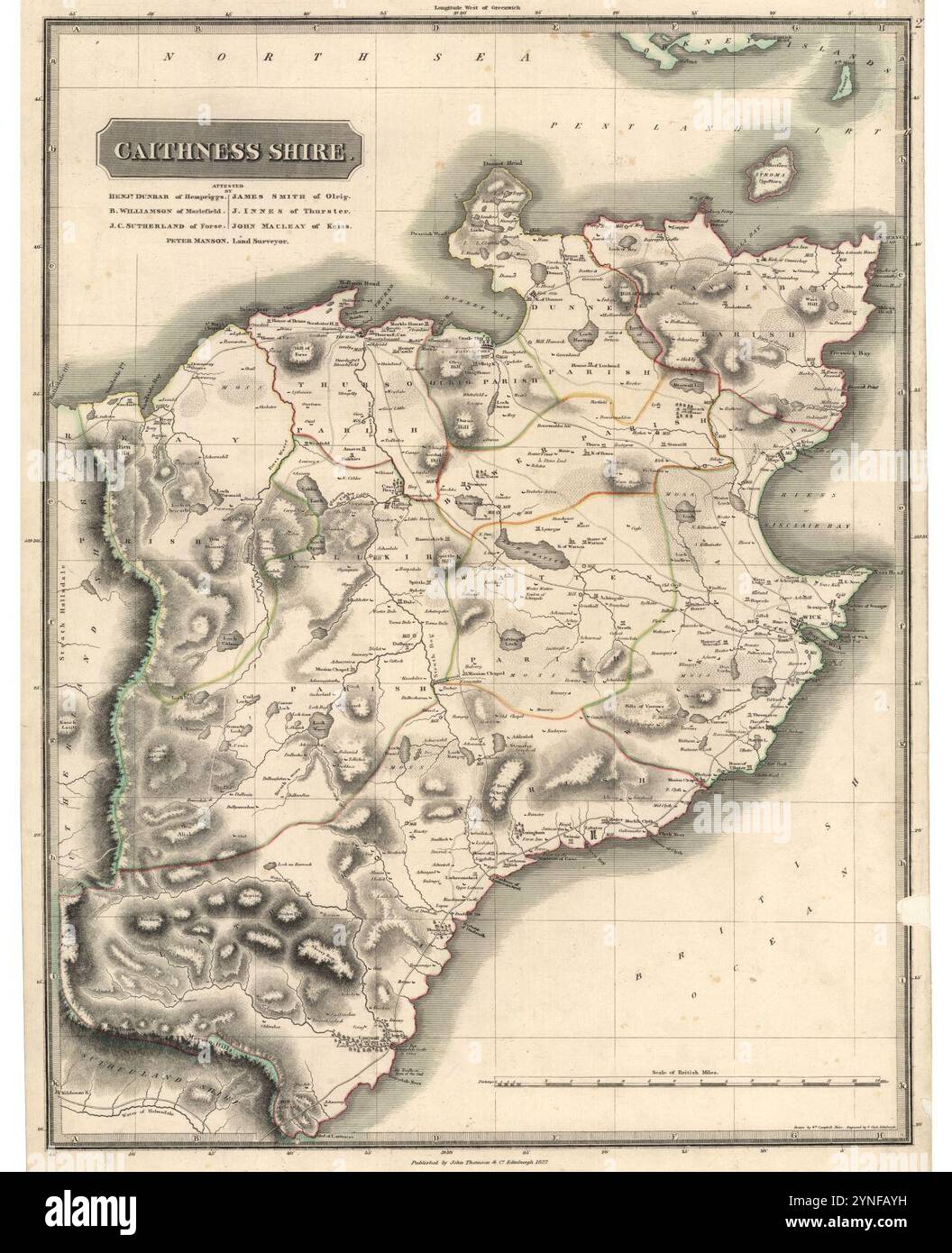 Caithness Shire 1822 parish map Stock Photo - Alamy