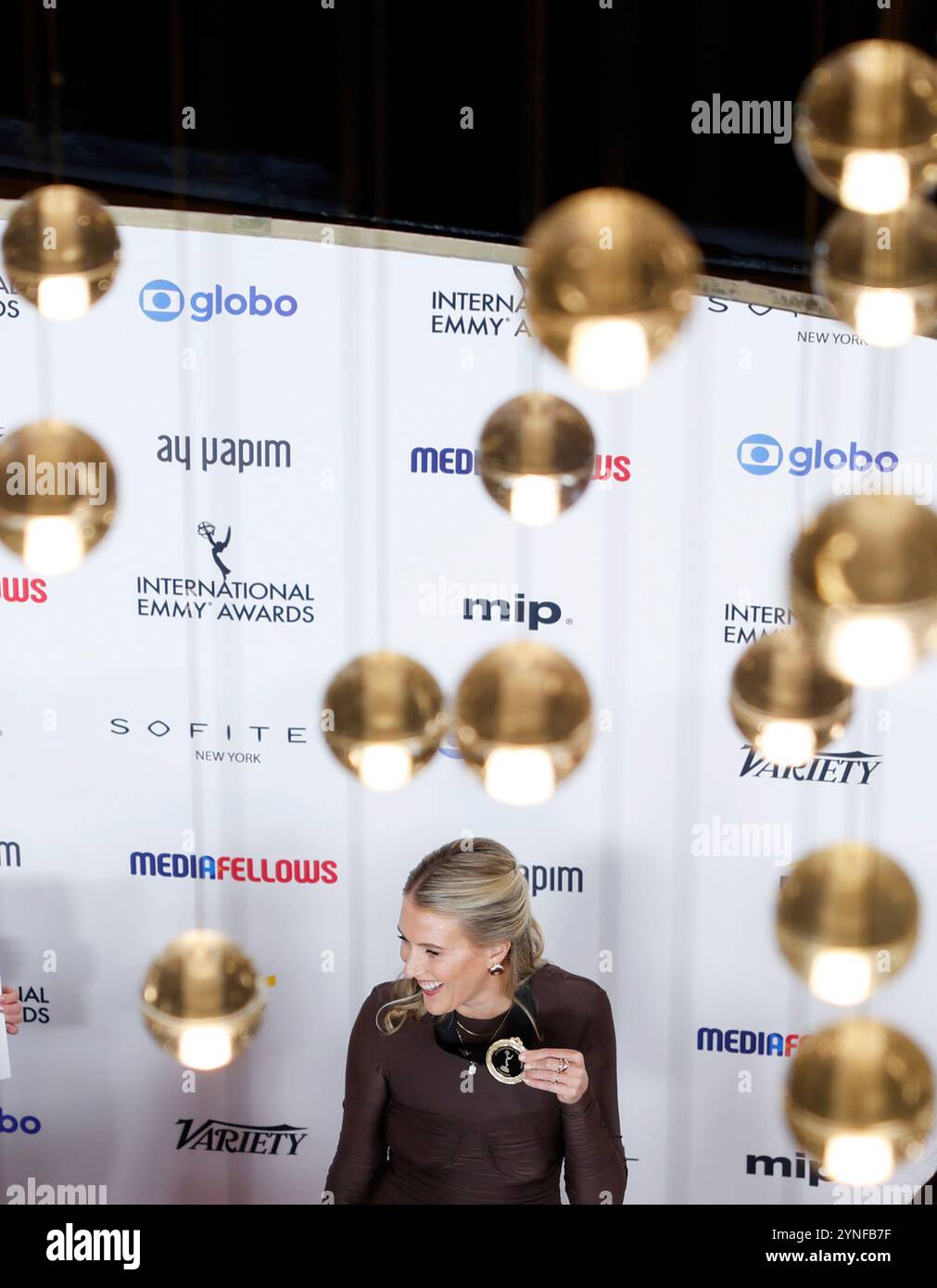 New York, United States. 25th Nov, 2024. Amelia Fisk arrives on the red ...