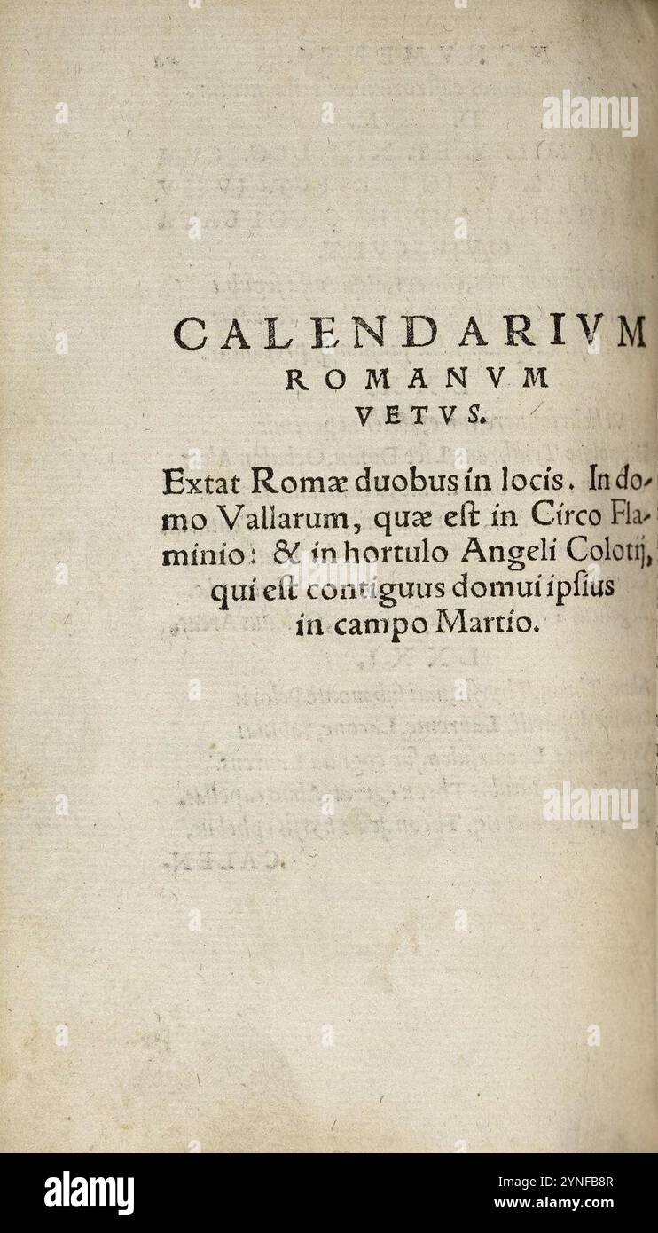 Calendarium romanum hi-res stock photography and images - Alamy