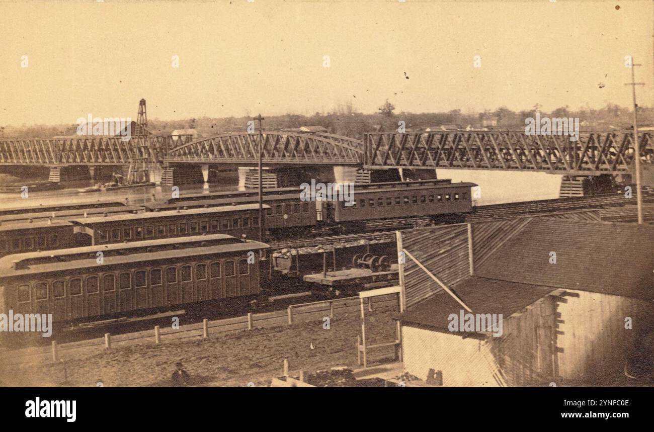 California Pacific Railroad bridge, Sacramento (1870-1878) - cut Stock ...