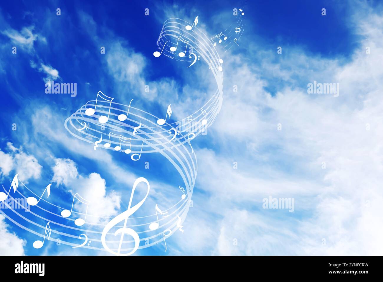 Blue sky clouds music notes hi-res stock photography and images - Alamy