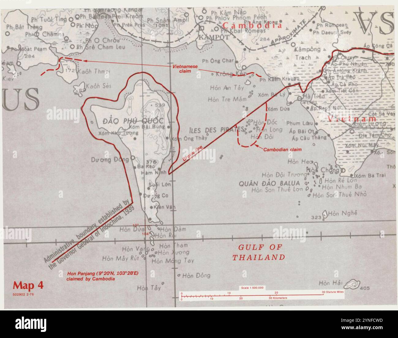 Cambodia-Vietnam Border Map 4 Stock Photo - Alamy