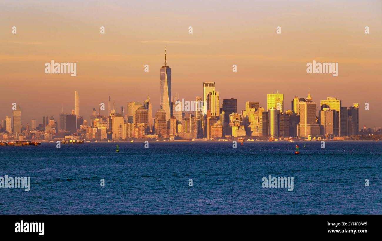 New York skyline of World Trade Center. One World Trade Center. New ...