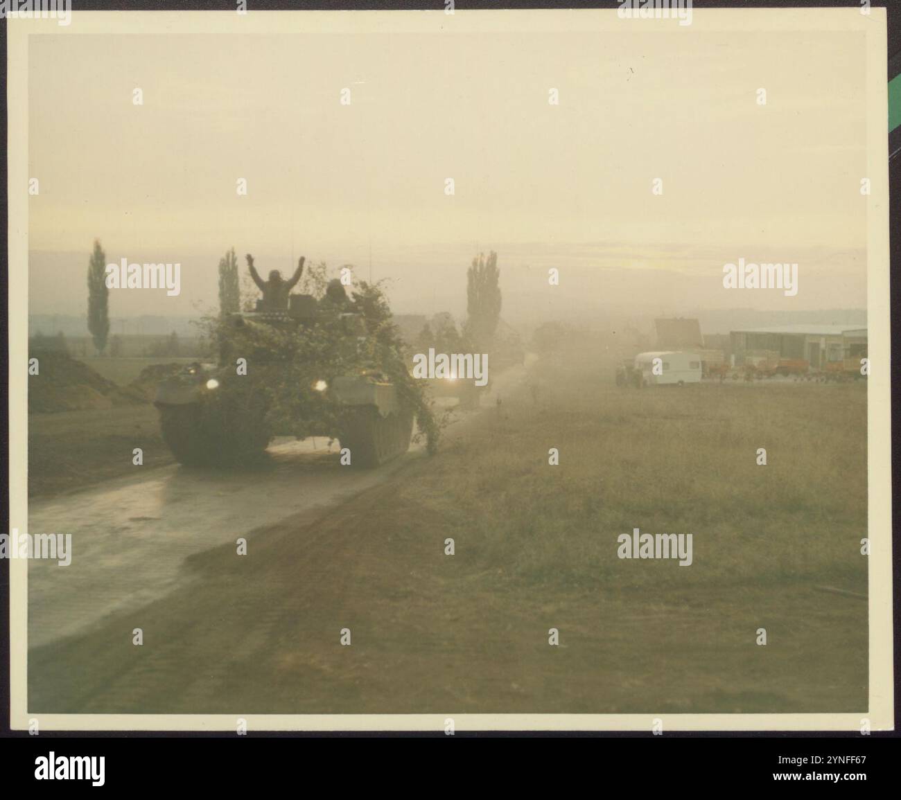 Camouflaged Leopard 1 Tank Moving Down Road Stock Photo - Alamy