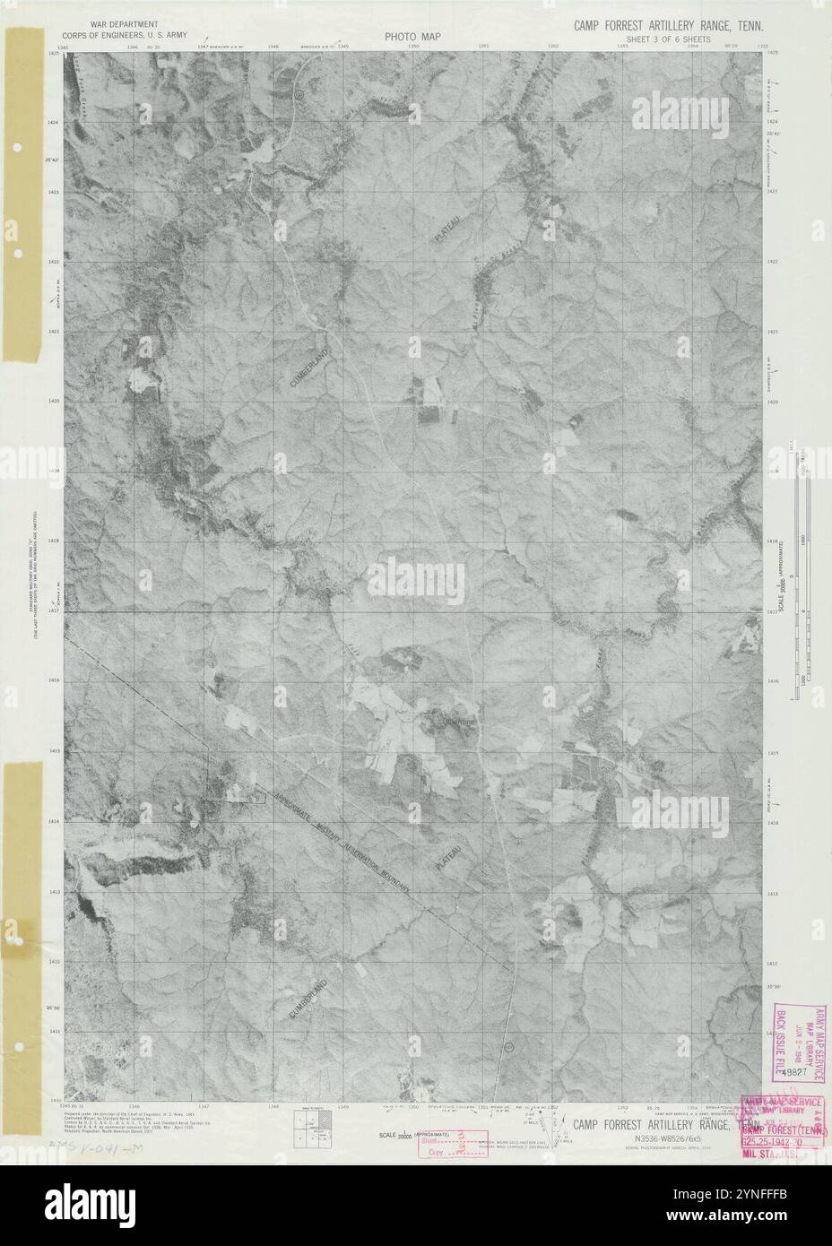 Camp Forrest Artillery Range, Sheet 3 Stock Photo - Alamy