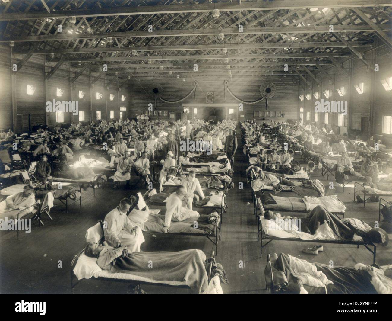 Camp Funston, at Fort Riley, Kansas, during the 1918 Spanish flu ...