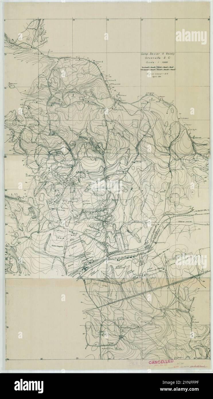 Camp Sevier and Vicinity, Greenville, South Carolina Stock Photo - Alamy