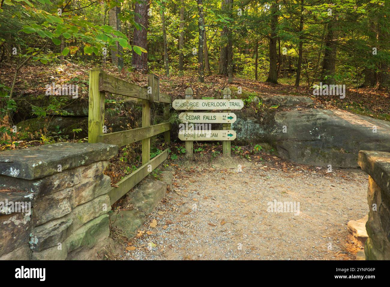 Trail Signpost at Hocking Hills State Park Stock Photo - Alamy