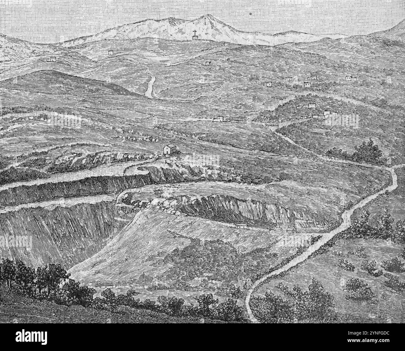 Campo di battaglia di Calatafimi (xilografia Stock Photo - Alamy