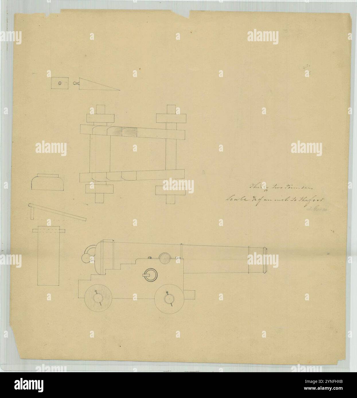 Cannon and Carriage, 32-Pounder Stock Photo - Alamy