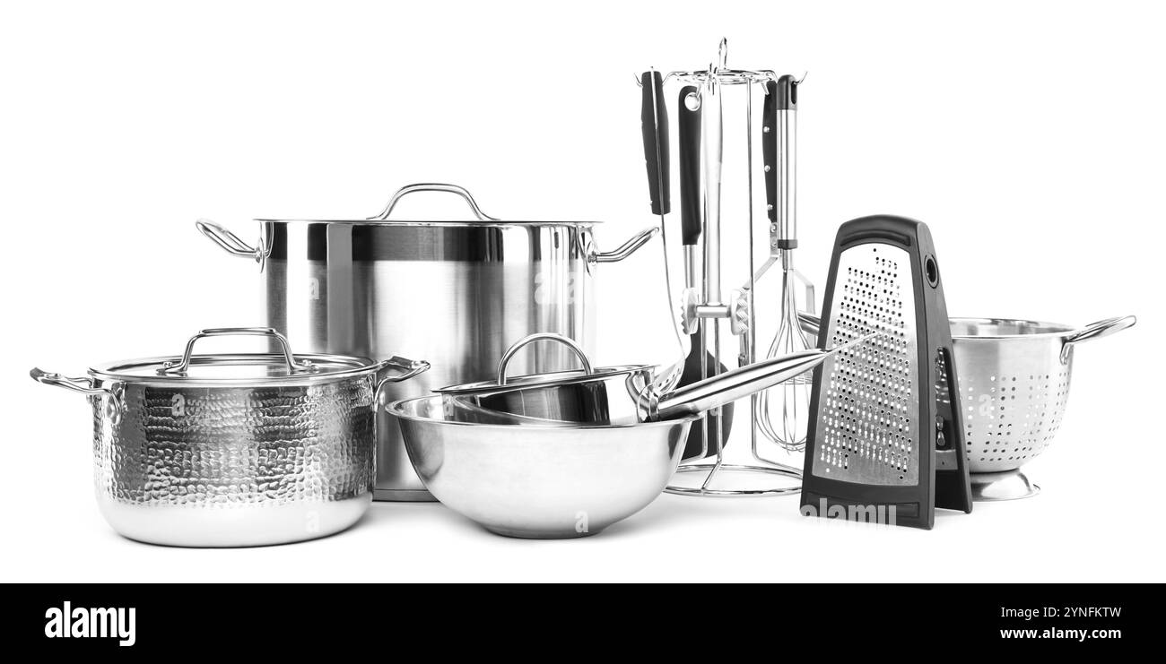 Set of different cooking utensils isolated on white Stock Photo - Alamy