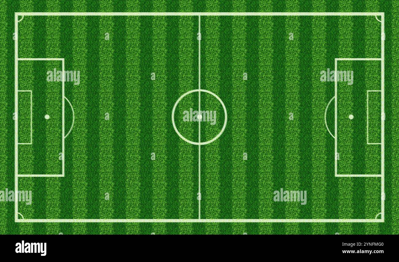 Green Soccer Field or Football Field Top View with Realistic Grass ...