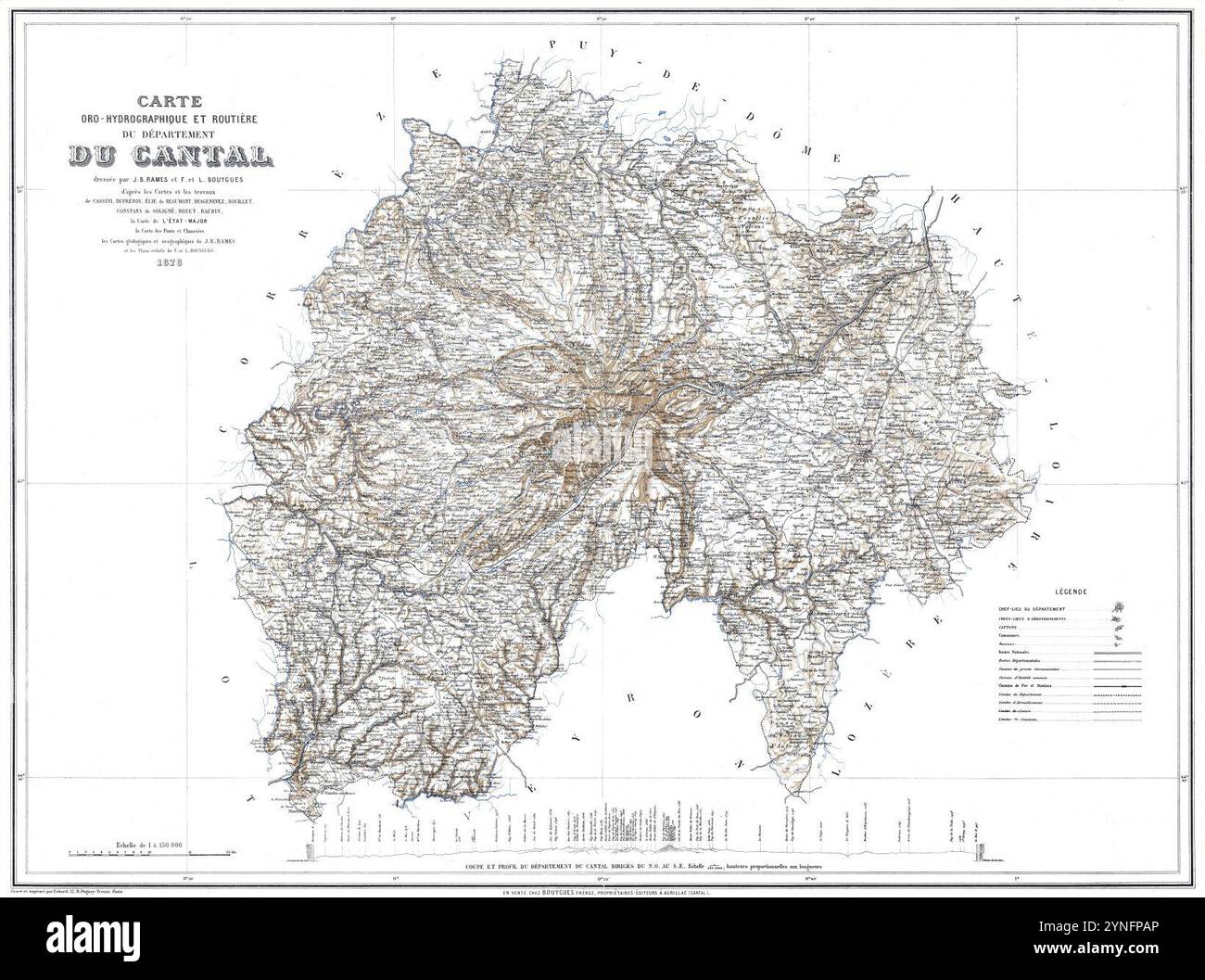Cantal map Cut Out Stock Images & Pictures - Alamy