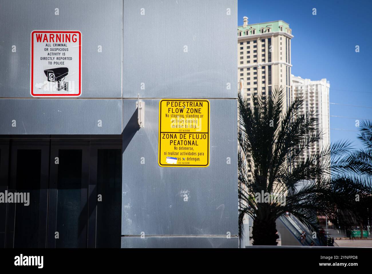 LAS VEGAS - AUGUST 21, 2024: Pedestrian flow zone sign in Las Vegas ...