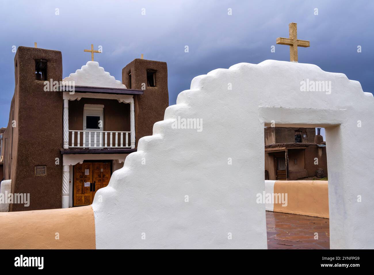 Architectural detail of St. Jerome/San Geronimo Catholic Chapel, Taos ...
