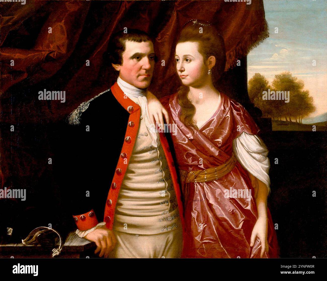 Captain John Purves and His Wife, Eliza Anne Pritchard (1775 Stock ...