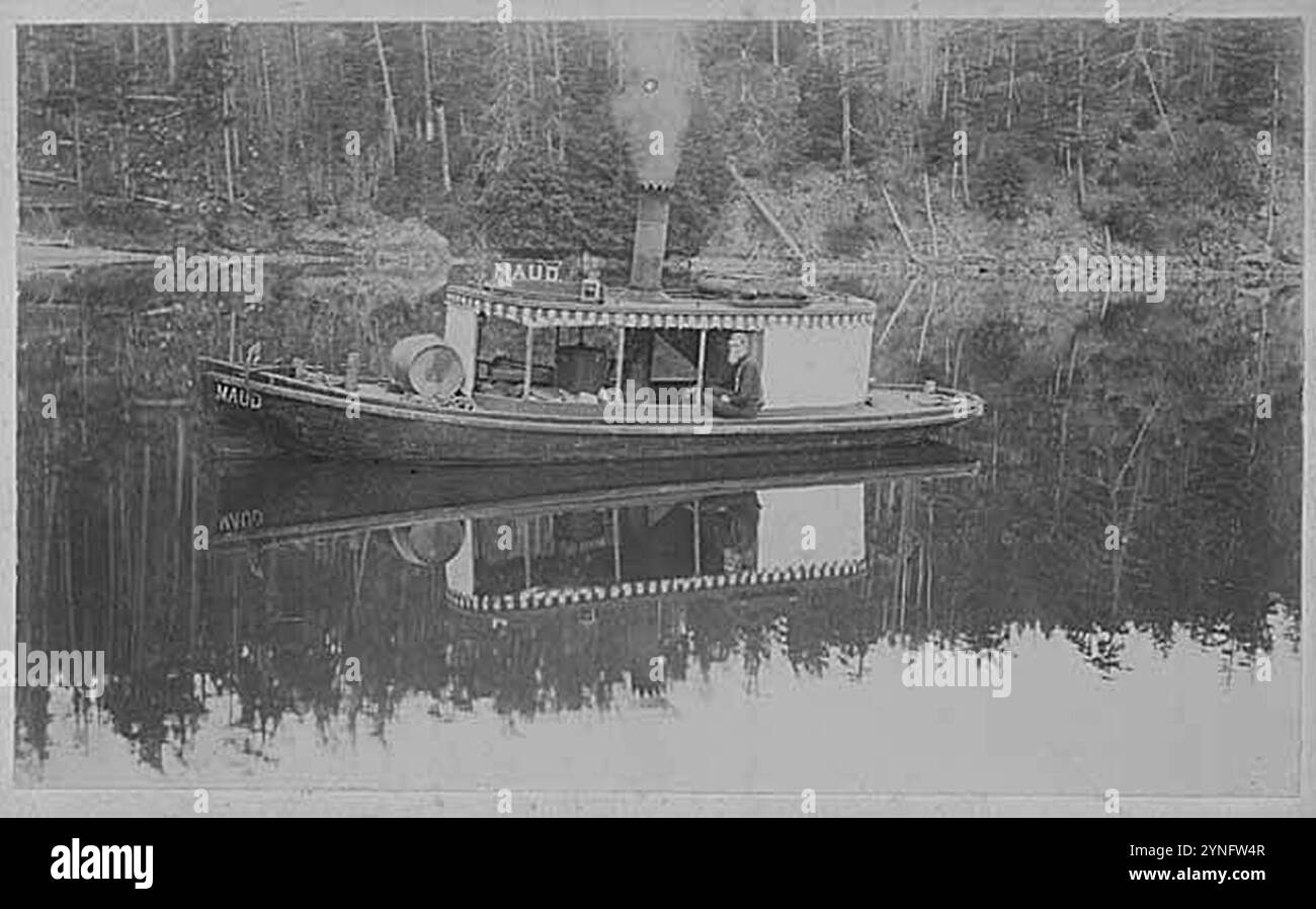 Captain Simon Peter Randolph on Lake Union in the steamboat MAUD ...