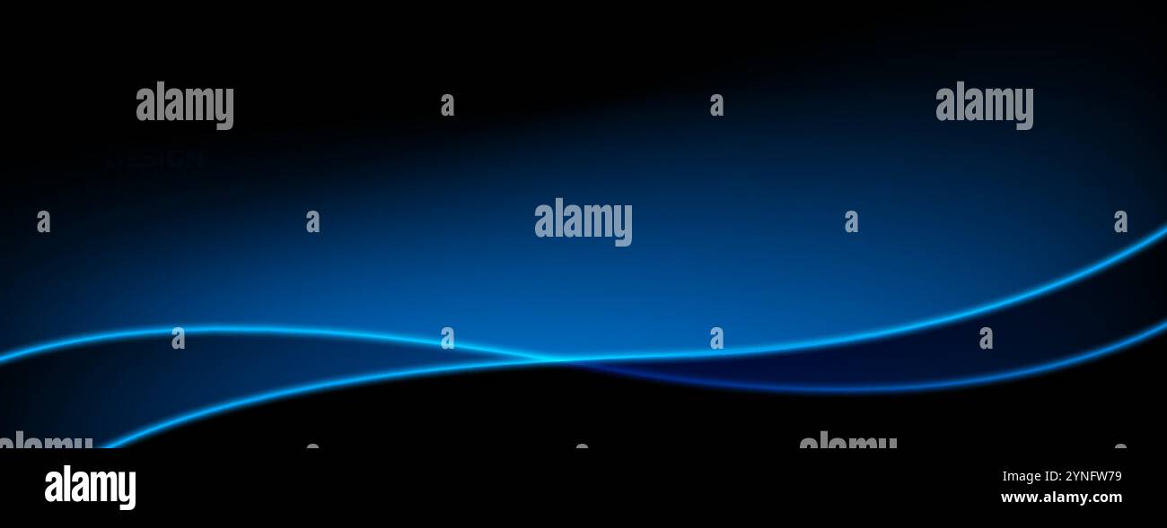 blue wave neon light background with wavy lines. great for technology ...