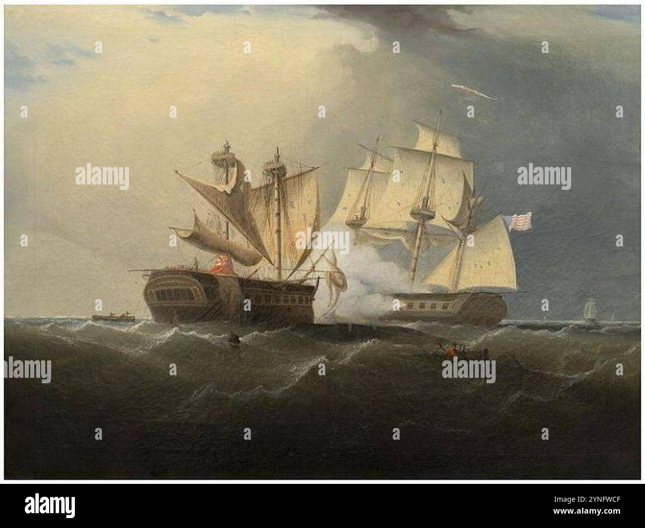Capture of H.M.S. ''Macedonian'' by the U.S. Frigate ''United States ...