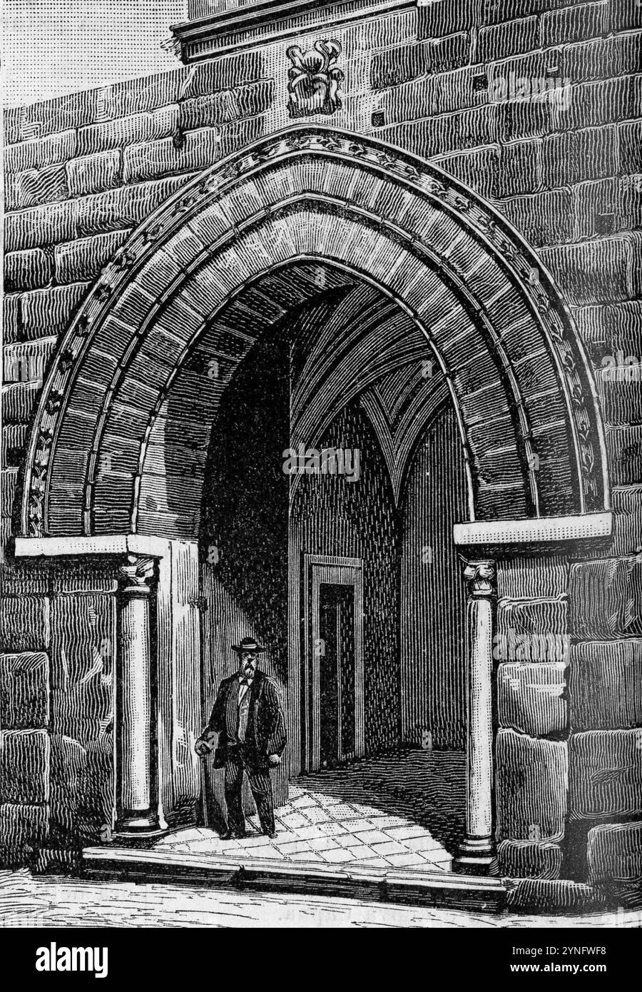 Capua, porta del palazzo di Ettore Fieramosca (xilografia Stock Photo ...