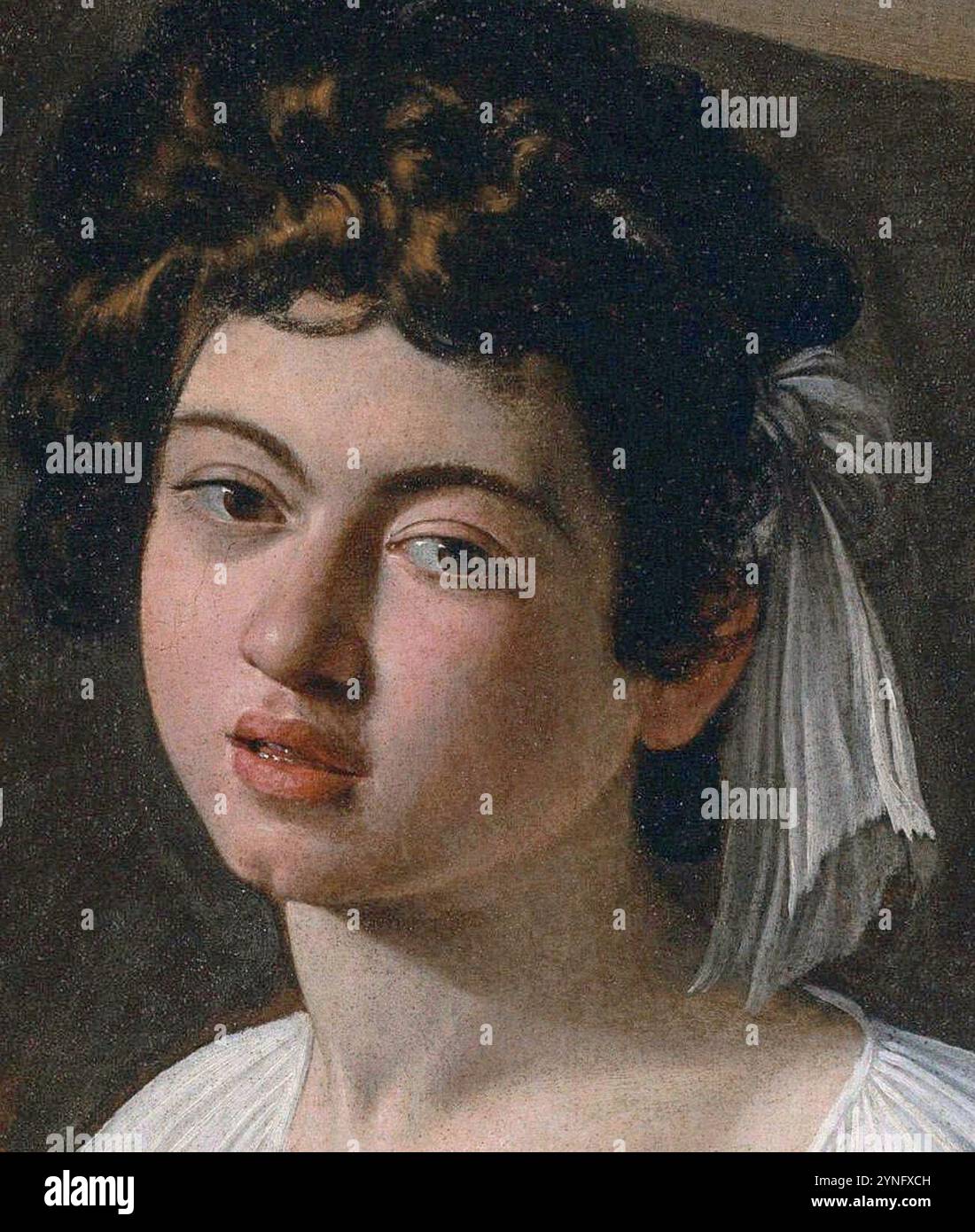 Caravaggio Lute player face Stock Photo - Alamy